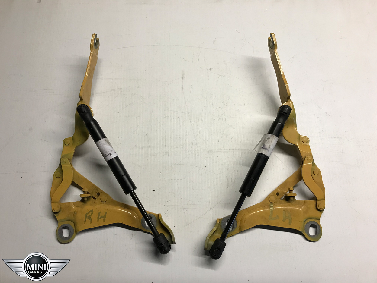 Yellow Bonnet Hinges with Struts - R55, R56, R57 Mini One, Cooper ...